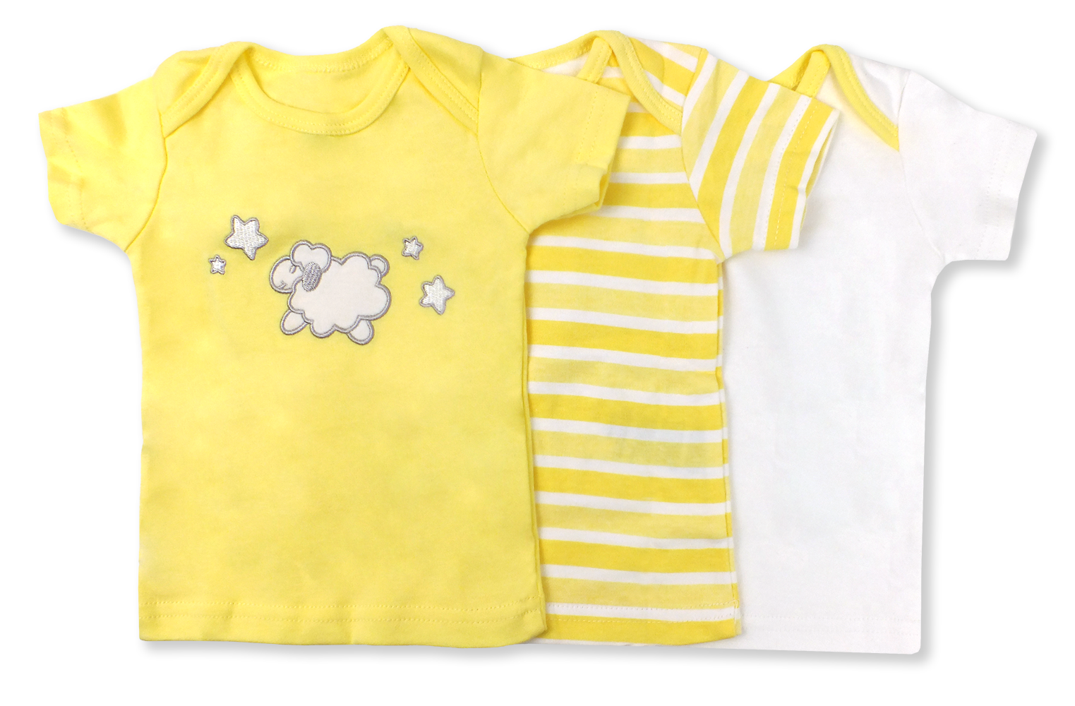 Classic Yellow Pastels 3pc Lap Shoulder Shirts – Spencer's Babywear